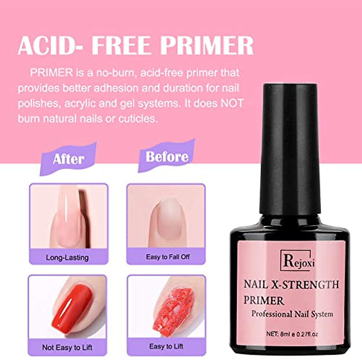 Acrylic Nail Kit with Prep Dehydrator and Primer, Acrylic Nail Powder and Liquid Kit French Clear Nail Tips Glue Brush DIY Nail Kit with Everything
