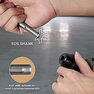 Rotary Hammer SDS Plus Drill Bits & Chisels Set- 20Pcs Concrete Masonry SDS Plus Drill Bits with Portable Plastic Box- SDS Plus Shank Fits Rotary Hammer