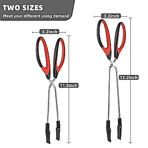 Food Tongs,SinYe Kitchen Tongs with Nylon Tips,11 Inches and 13 Inches Tong Set,Non-Slip Grip Handle,Pack of 2