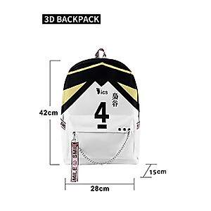 XIXISA 17" Anime Haikyuu Kotaro Bokuto Backpack for School Teens Boys Girls High School Volleyball Bookbag Laptop Backpacks (G)