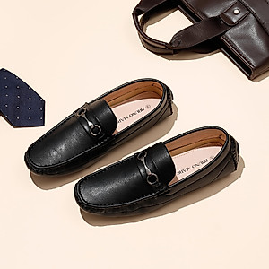 Bruno Marc Men's Black Driving Moccasins Penny Loafers Slip on Loafer Shoes Size 15 BM-Pepe-3