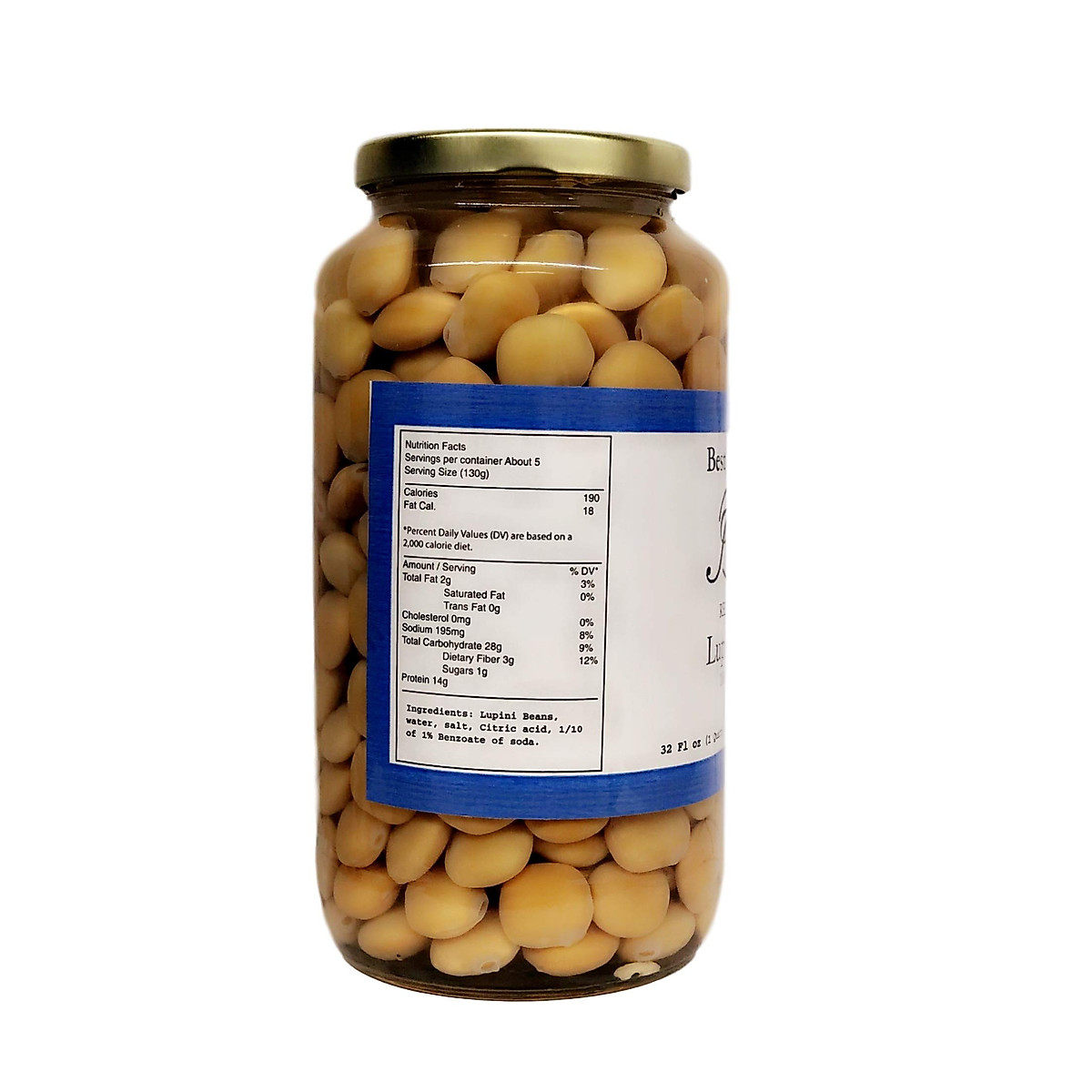 Joycie Ready To Eat Lupini Beans 32 Oz Healthy Snack |32 oz. Jar | Made in USA | All Natural | Non GMO | Fresh Harvest |Keto, Plant Based, Mediterranean Diet I Non-GMO, Gluten-Free, Vegan, Kosher