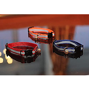 Upgraded Version - Reflective Cat Collar with Bell, Set of 6, Solid & Safe Collars for Cats, Nylon, Mixed Colors, Pet Collar, Breakaway Cat Collar, Free Replacement (6-Pack)