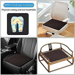 MolonButterfly Premium Gel Seat Cushion - Cooling, Comfortable, and Pressure Relief Pad for Office Chair, Car, Wheelchair - Long Sitting Support and Pain Relief(Black)