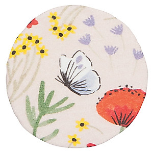 Now Designs Morning Meadow Save It Reusable Cotton Mini Bowl and Jar Covers 3.5 inches, 4.5 inches and 6.5 inches, Set of 3