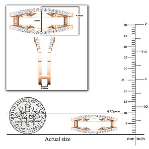 Dazzlingrock Collection 0.25 Carat (Ctw) Round White Diamond Enhancer Guard Wedding Band for Women in Rose Gold, Size 7