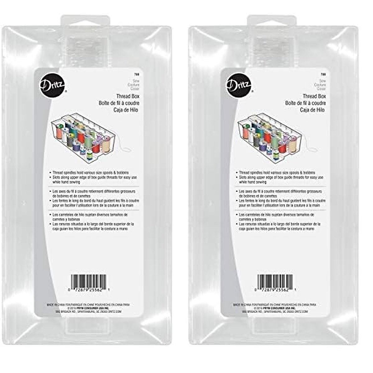 Dritz Thread Box Organizers, 1 Count (Pack of 2), Multicolor