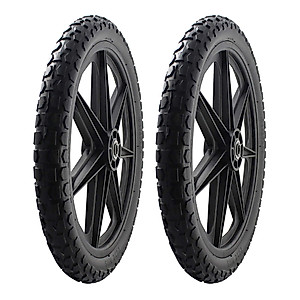 2 Pack -Marathon 92010 Flat Free 20" Replacement Tire Assembly for Rubbermaid Big Wheel Carts, Black & 5/8" Replacement Precision Ball Bearings - 4 Pack
