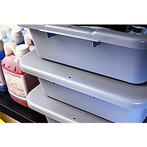 Rubbermaid Commercial Products Standard Bus/Utility Box, 7.125-Gallon, Gray, Heavy Duty Plastic Restaurant Tub/Dish Washing Box for Kitchen Organization/Storage, Plastic Box