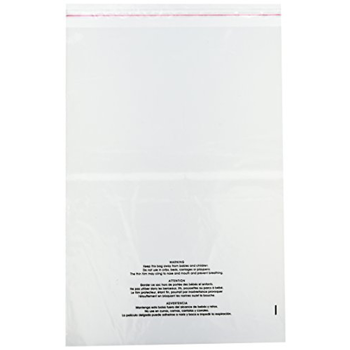 Uline 14" x 20" Self Seal Poly Bags with Suffocation Warning, Easy Peel and Stick Clear, 1.5 mil (S-19132) 100 count