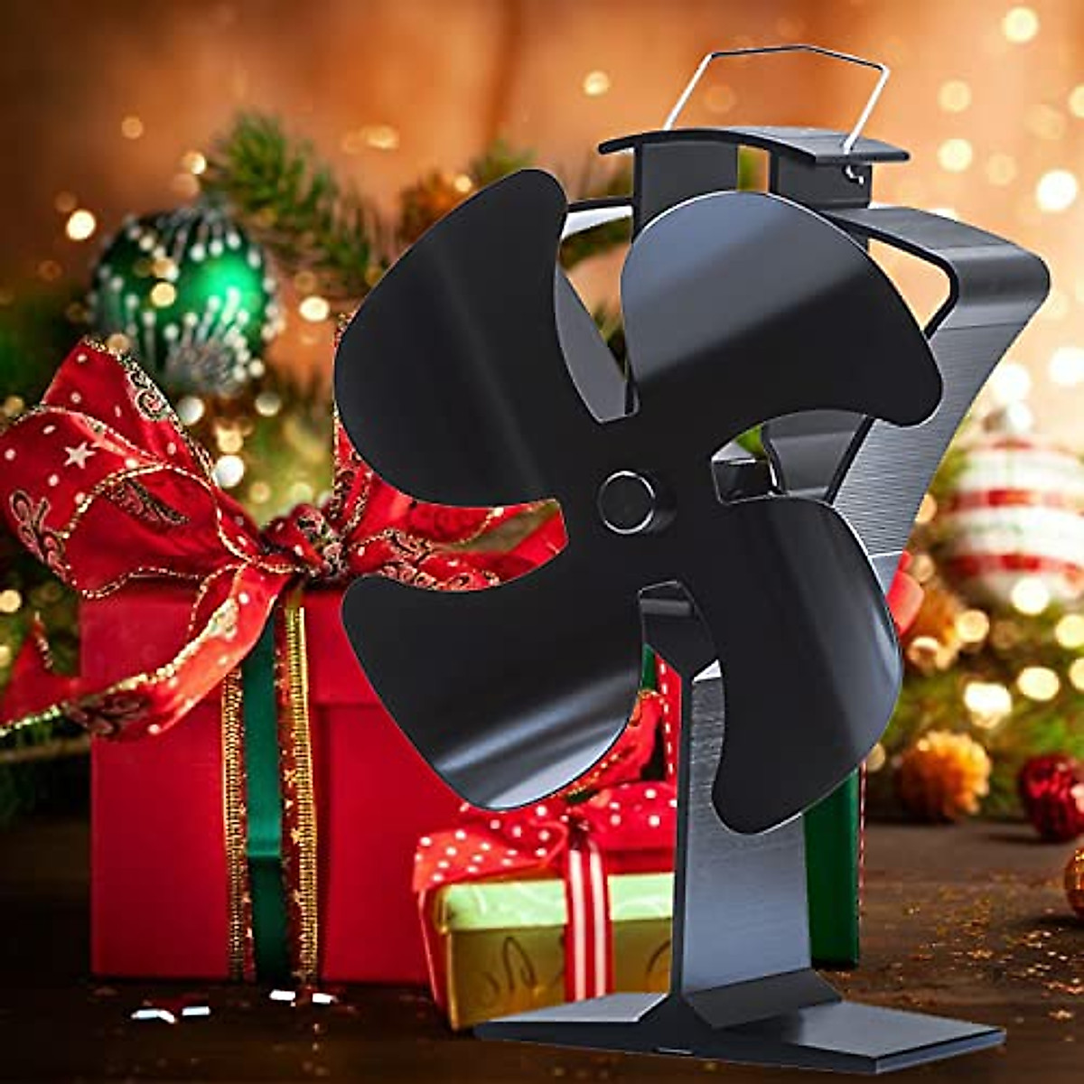 HAWCAFU Wood Stove Fan 4 Blades Fireplace Fan Heat Stove Fan Pellet Stove Fan for Fireplace/Burner/Logs/Fireplace