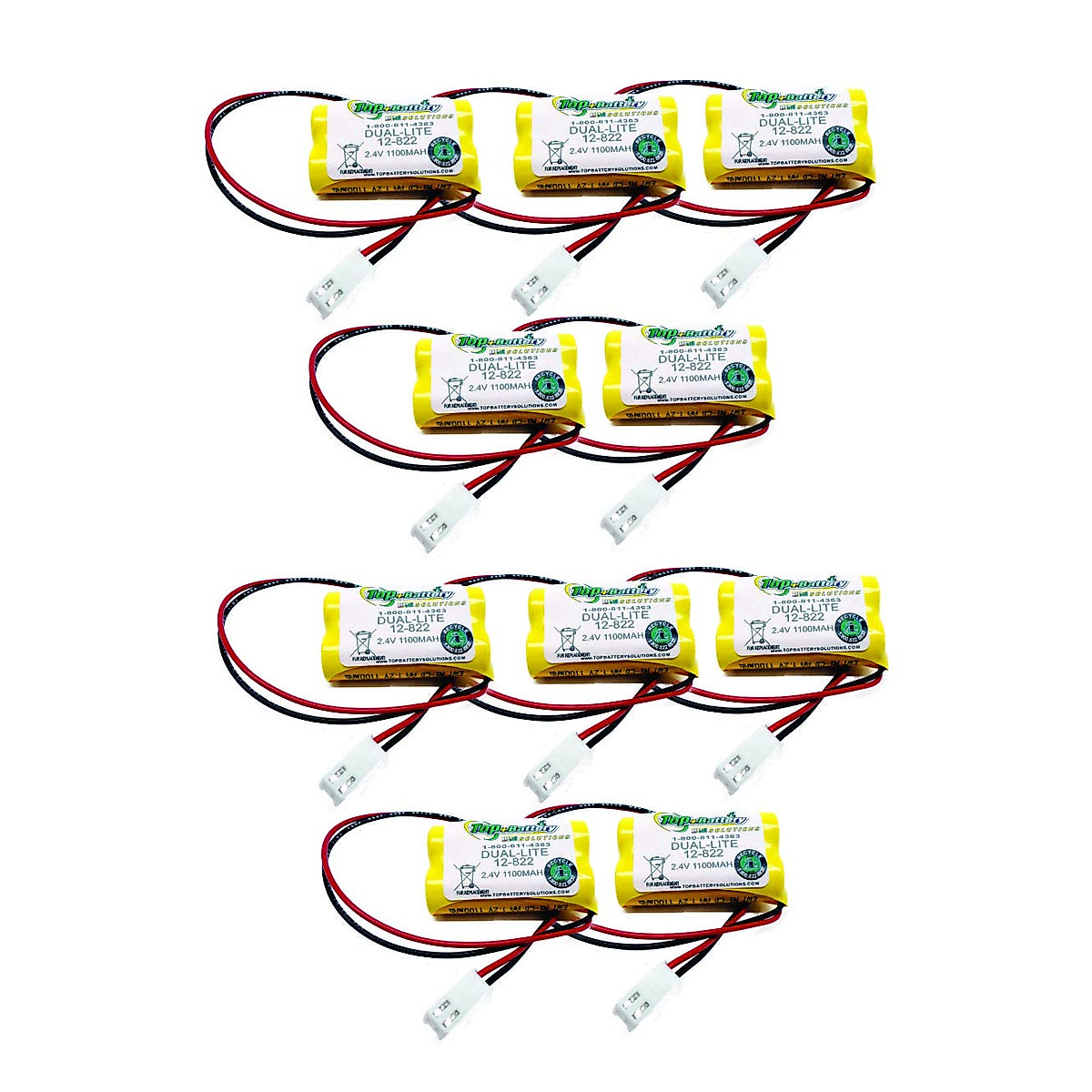 10PCS Dual-Lite 12-822,012-0822,12-822E Replacement Battery