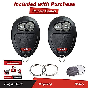KeylessOption Keyless Entry Remote Car Key Fob for Chevy Colorado GMC Canyon Hummer H3 L2C0007T (Pack of 2)