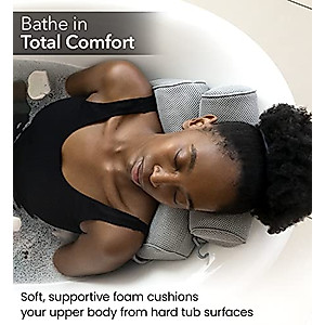 Everlasting Comfort Luxury Bath Pillow - Head, Neck, Back Support Cushion for Bathtub, Spa, Soaking