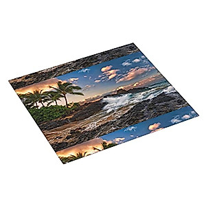 Palm Trees Clouds Tropical Coast Printed Drying Mat For Kitchen Ultra Absorbent Microfiber Dishes Drainer Mats Non-Slip Silicone Quick Dry Pad - 18 X 16inch