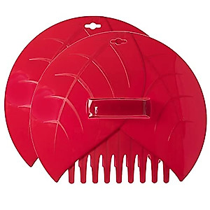 Gardenised Decorative Pair of Leaf Scoops, Hand Rakes for Lawn and Garden Cleanup, Red