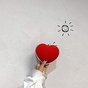 shyness Heart Diamonds Women Bags Chain Shoulder Purse Day Clutches Bags For Party Wedding(Red)