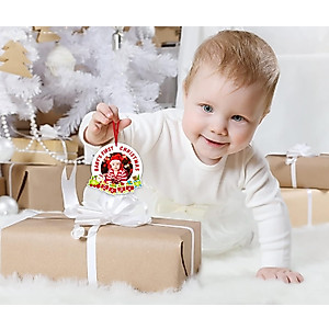 FaCraft Picture Frame Babys First Christmas Ornament 2024,1.77"x1.97" Photo Frame Baby's First Christmas Ornament 1st Train Personalized Baby Ornament Tree Decorations for Baby Boy Girl New Born