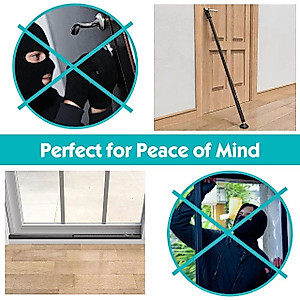 Door Security Bar & Sliding Patio Door Security Bar, 19 to 52 Inch Adjustable Door/Window/Sliding Door Security Bar from Inside, Heavy Duty Door Stopper for Apartment, Home Security, 2Pack