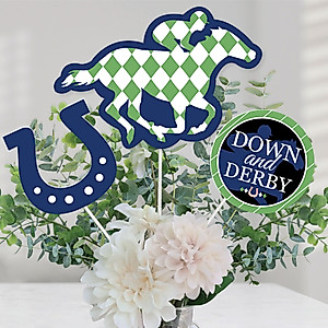 Big Dot of Happiness Kentucky Horse Derby - Race Party Centerpiece Sticks - Table Toppers - Set of 15