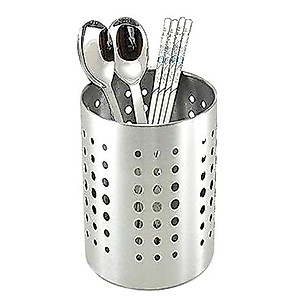 Stainless Steel Dotted Design - Cutlery, Cooking Utensils and Gadgets, Caddy Spoon Holder Silver Color Size 5 Inch