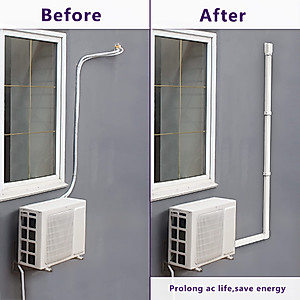 Mxclimate 4" 17Ft PVC Line Set Cover Kit for Mini Split and Central Air Conditioners,AC Heat Pump Systems,Decorative Tubing Pipe Covers,Brown