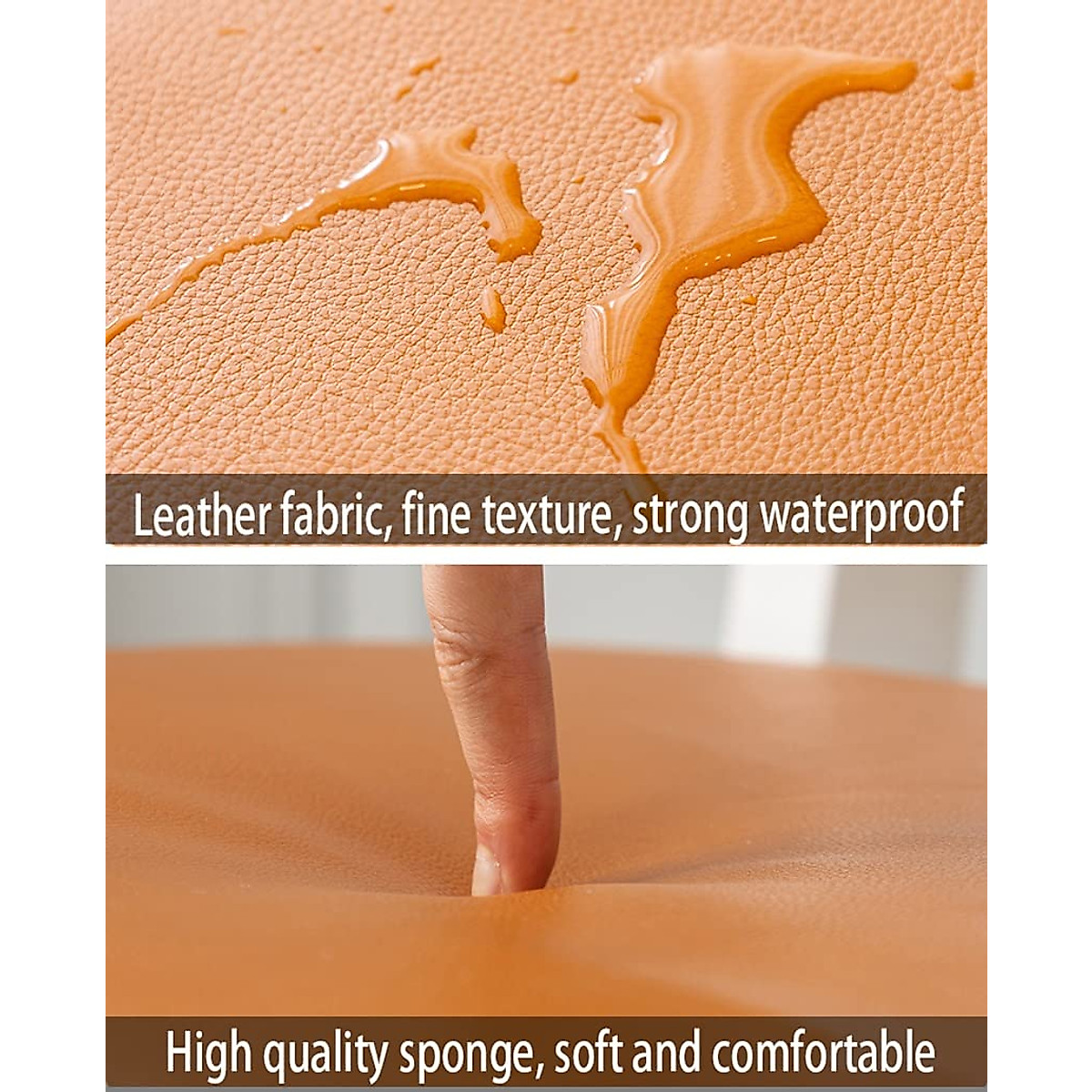 MOODMUSE Leather Kitchen Chair Cushions - Horseshoe Shape Seat Cushion and Dining Room Chair Pad 43 * 40CM Non Slip Rubber Back 1/2/4 Packs (Color : Brown, Size : Set of 4)