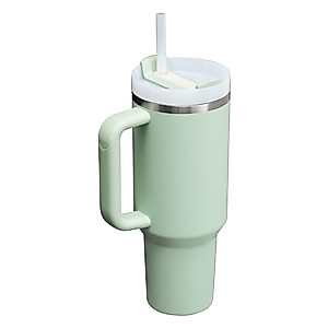 Stanley Quencher H2.0 Tumbler with Handle and Straw 40 oz | Flowstate 3-Position Lid | Cup Holder Compatible for Travel | Insulated Stainless Steel Cup | BPA-Free | Matcha Cream
