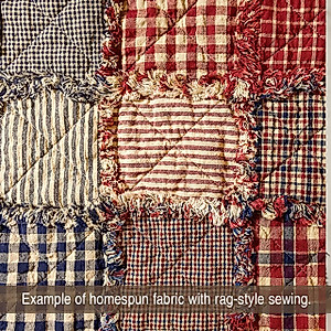 Americana Red Stripe Homespun Cotton Fabric by JCS - Sold by The Yard