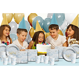 On Cloud Nine Birthday Party Supplies - Bridal Shower Tableware Set Includes Plates Napkins Cups - Kit for 16