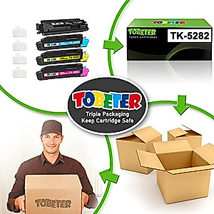 ToBeter Compatible TK-5282 Toner Replacement for Kyocera TK5282 TK-5282K TK-5282C TK-5282M TK-5282Y Toner Cartridge for ECOSYS M6235cidn M6635cidn P6235cdn Printer (4 Pack, BK/C/Y/M, High Yield)