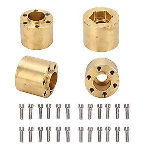 4 Pcs Brass Wheel Hex Hub Adapter RC Car Crawler Widen Adapter for 1/10 RC Crawler 1.9 2.2in VP Wheels Rims (22mm)