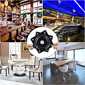 2Pack 8 Inch Lazy Susans Turntable Bearings Swivel Zinc Plate, Black Square Lazy Susan Hardware, Heavy Duty Lazy Susan Replacement Parts, 500LB Capacity Load(Black) (2Pack 8 Inch)