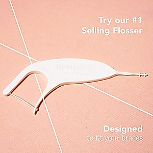 Platypus Orthodontic Toothbrush for Braces | Soft Bristle Braces Toothbrush for Adults & Kids | Angled Bristles for Better Access Around Brackets and Archwires, Comfort Silicone Grip | 2 Count