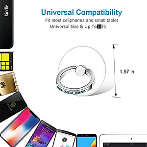 Libosaus Transparent Phone Ring Stand Holder, Round Cell Phone Ring Grip, Clear Finger Ring, Compatible iPhones and Andriod Mobile Phones (3 Silver)