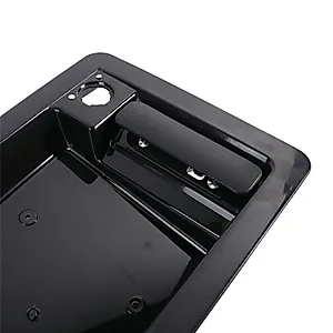 YRANZO Exterior Rear Door Handle for Ford 1992-2008 E150 E250 E350 Econoline Replace 6C2Z-15434A20-AA F6UZ-15434A20-AAA Back Cargo Door Handle with License Plate Tag Bracket 1PC