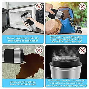 12 oz Stainless Steel Vacuum Insulated Tumbler - Coffee Travel Mug Spill Proof with Lid - Thermos Cup for Keep Hot/Ice Coffee,Tea and Beer