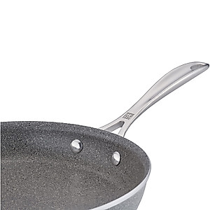 ZWILLING Vitale 12-inch Nonstick Frying Pan, Aluminum, Scratch Resistant, Made in Italy,Gray