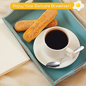 6 Pieces Demitasse Spoon Espresso Spoons Stainless Steel Small Dessert Spoon Egg Spoon 5 Inches Tasting Silver Little Baby Spoons for Soft Boiled Egg Coffee Tea