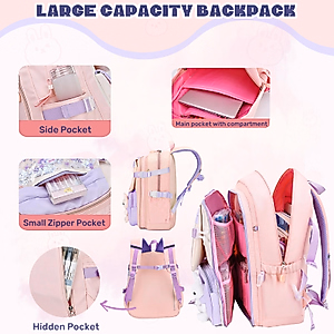 LANSHIYA Kawaii Backpack for School Girls Bunny Backpack Kids Casual Bookbag Cute Outdoor Daypack