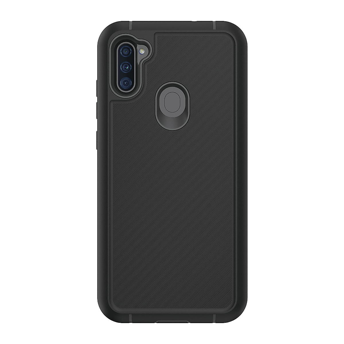 onn.Black-Rugged Phone Case | Built-in Microbial Protection | 3 Layers of Protection Samsung Galaxy A11