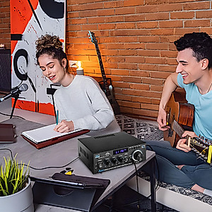 AK45 Home Audio Power Amplifier with Bluetooth, 100Wx2 Audio Stereo Receiver, Home Amplifiers w/FM Radio USB, AUX, RCA, SD for Home Theater Speakers Audio Stereo, Studio