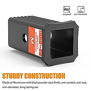 MICTUNING Upgraded 2-1/2 inches Class V to 2 inches Class III&IV Trailer Hitch Receiver Adapter - Heavy Duty 2.5 inches to 2 inches Reducer Sleeve Mount Insert Converter