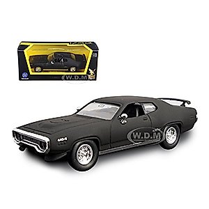 1971 PLYMOUTH GTX MATT BLACK 1/43 DIECAST CAR MODEL BY ROAD SIGNATURE 94218
