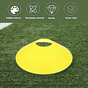 CLISPEED Mini Football 14pcs Games Agility Professional Field Athletics Soccer Yellow Accessory Function Basketball Outdoor Plastic Practice Football Kit Reflective Cones Flexible Mini Soccer Ball