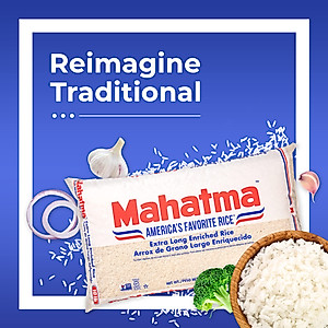 Mahatma Extra Long Grain White Rice, 10 Pound, Gluten-Free and Non-GMO, Rice Bulk Bag (Pack of 1)
