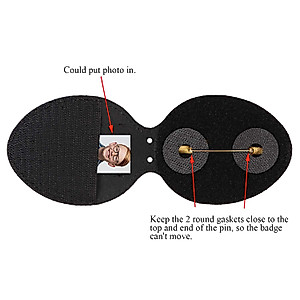 Police Badge Holder, Made of Cowhide, Universal, Black, Law Enforcement Badge Holder, Metal Clip and Chain Included (Police Badge Holder)