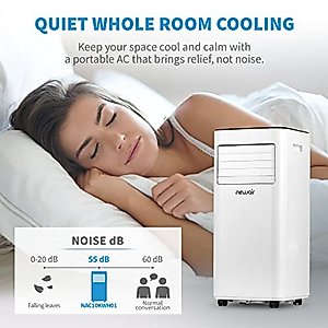Newair Portable Air Conditioner | 10,000 BTU | White | Compact AC Design with Easy Setup Window Venting Kit, Self-Evaporative System, Quiet Operation, Dehumidifying Mode with Remote and Timer