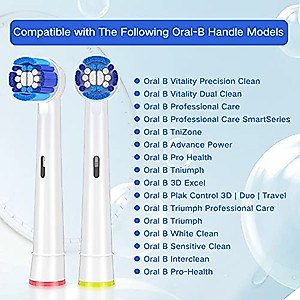Schallcare Replacement Brush Heads Fit for Braun Oral b, Precision Heads Compatible with Oral-B Pro1000/9600/5000/3000/1500/Genius and Smart Electric Toothbrush(4pcs)