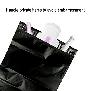Hipruict Sanitary Napkin Disposal Bags, 100 Pcs Feminine Hygiene Disposal Bags, Self-Sealing Seals, Women Sanitary Disposal Bags, Privacy Protection, Disposal Sanitary Napkins, Tampons-Black